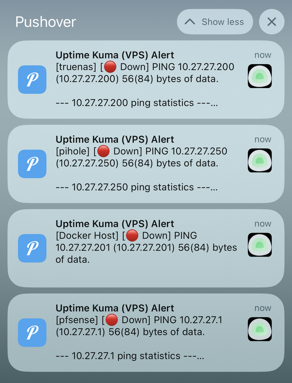 Homelab Push Notifications Using Uptime Kuma and Pushover